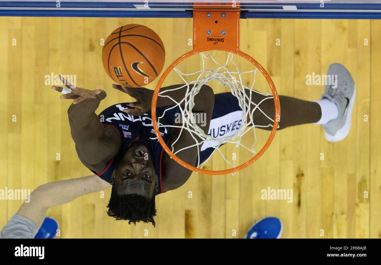 FILE - UConn's Adama Sanogo shoots against Creighton during the first ...