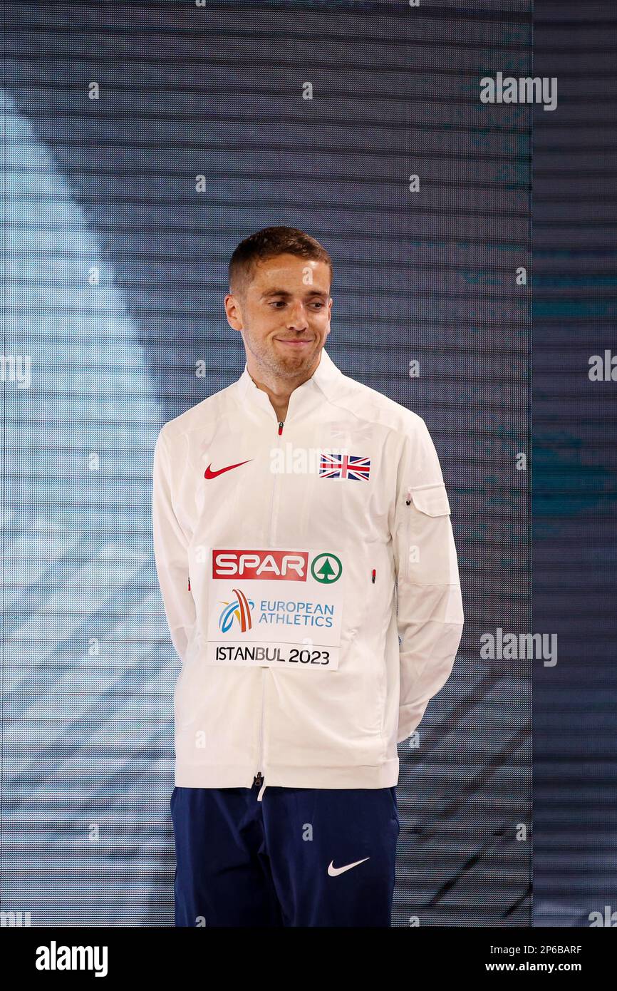 Istanbul, Turkey, 3 March 2023. Neil Gourley of Great Britain celebrate ...