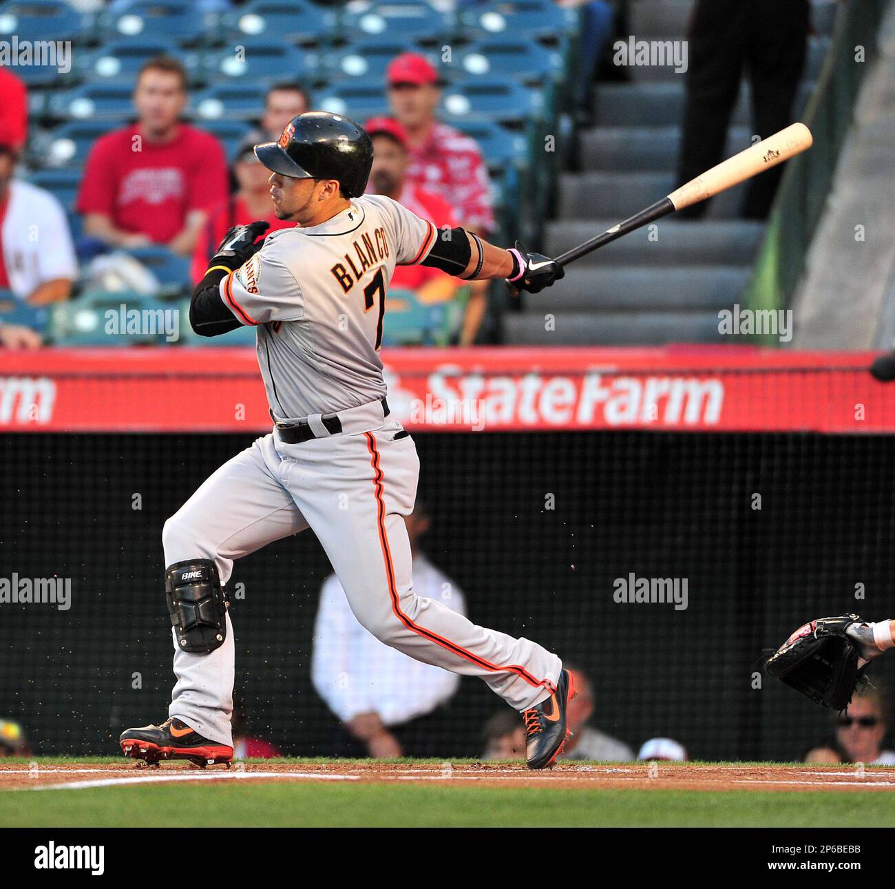 JUN 19, 2012: Gregor Blanco #7 of the Angels in action during the Major ...
