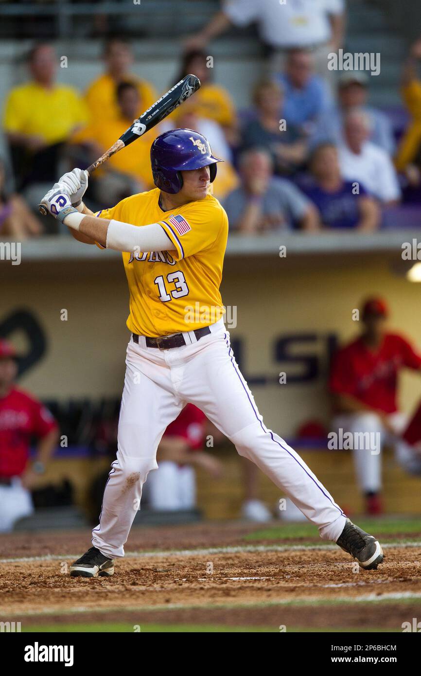 LSU Tigers outfielder Alex Edward #13 at bat during the NCAA Super ...