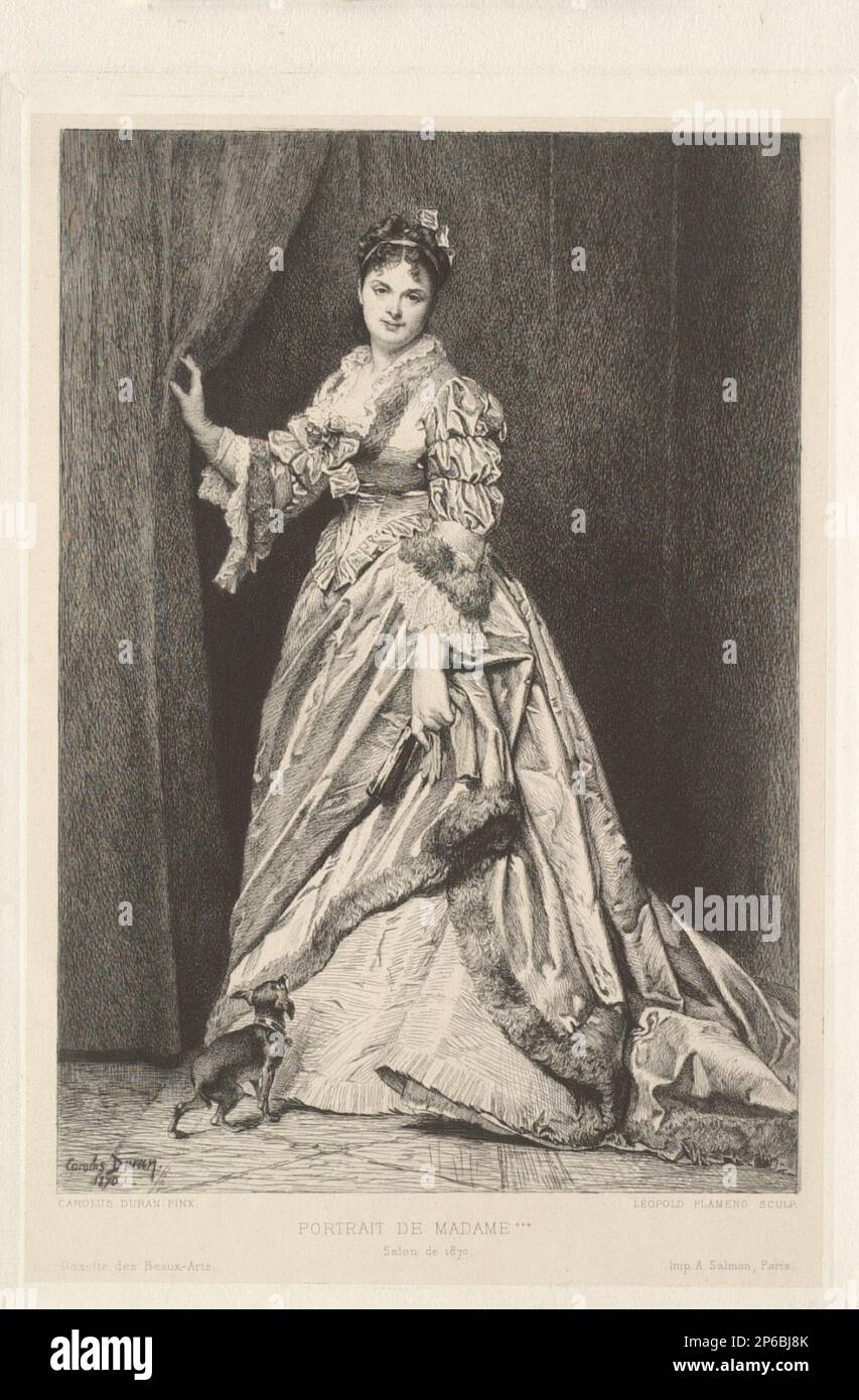 Léopold Flameng, Portrait de Madame..., 1870–1911, etching on chine ...