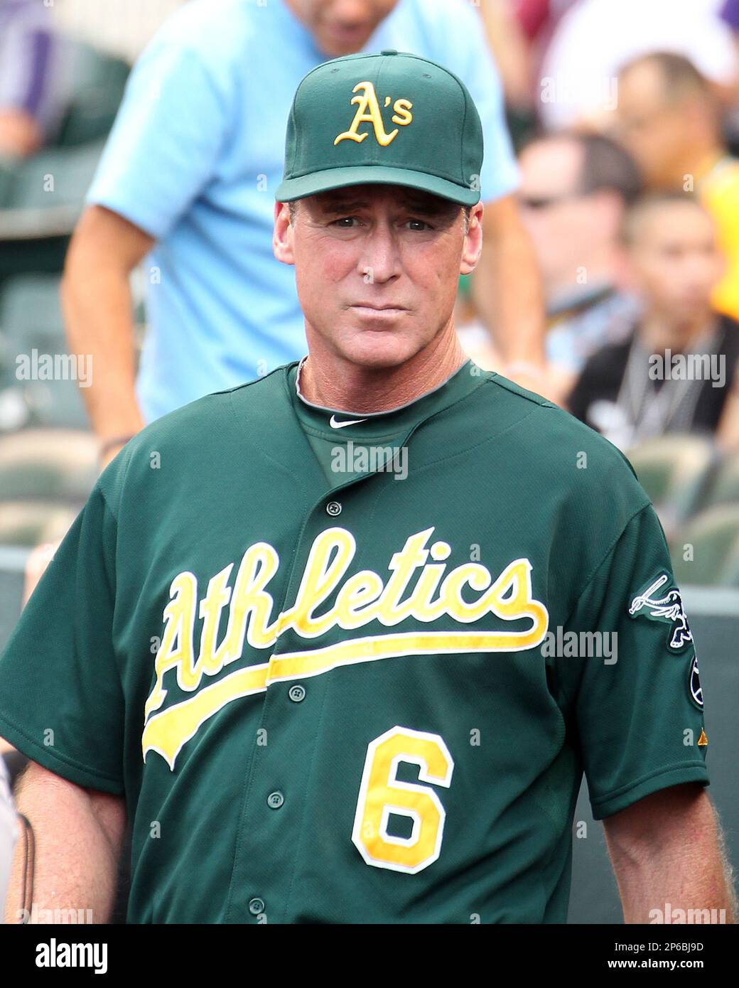 Oakland Athletics manager Bob Melvin (6) prepares for the game against ...