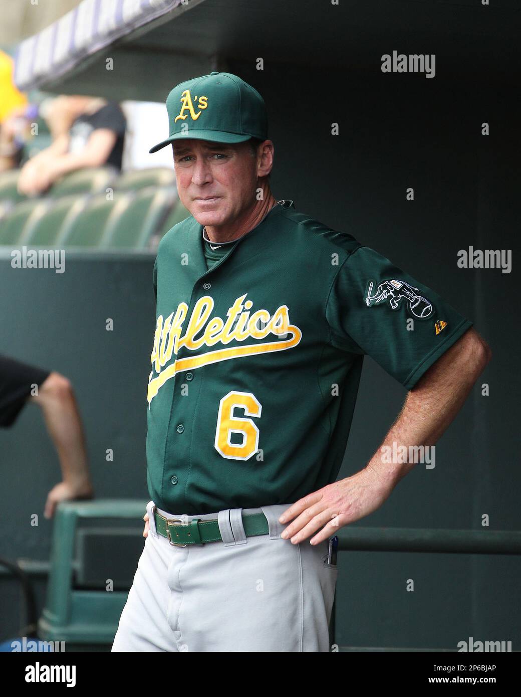 Oakland Athletics manager Bob Melvin (6) prepares for the game against ...