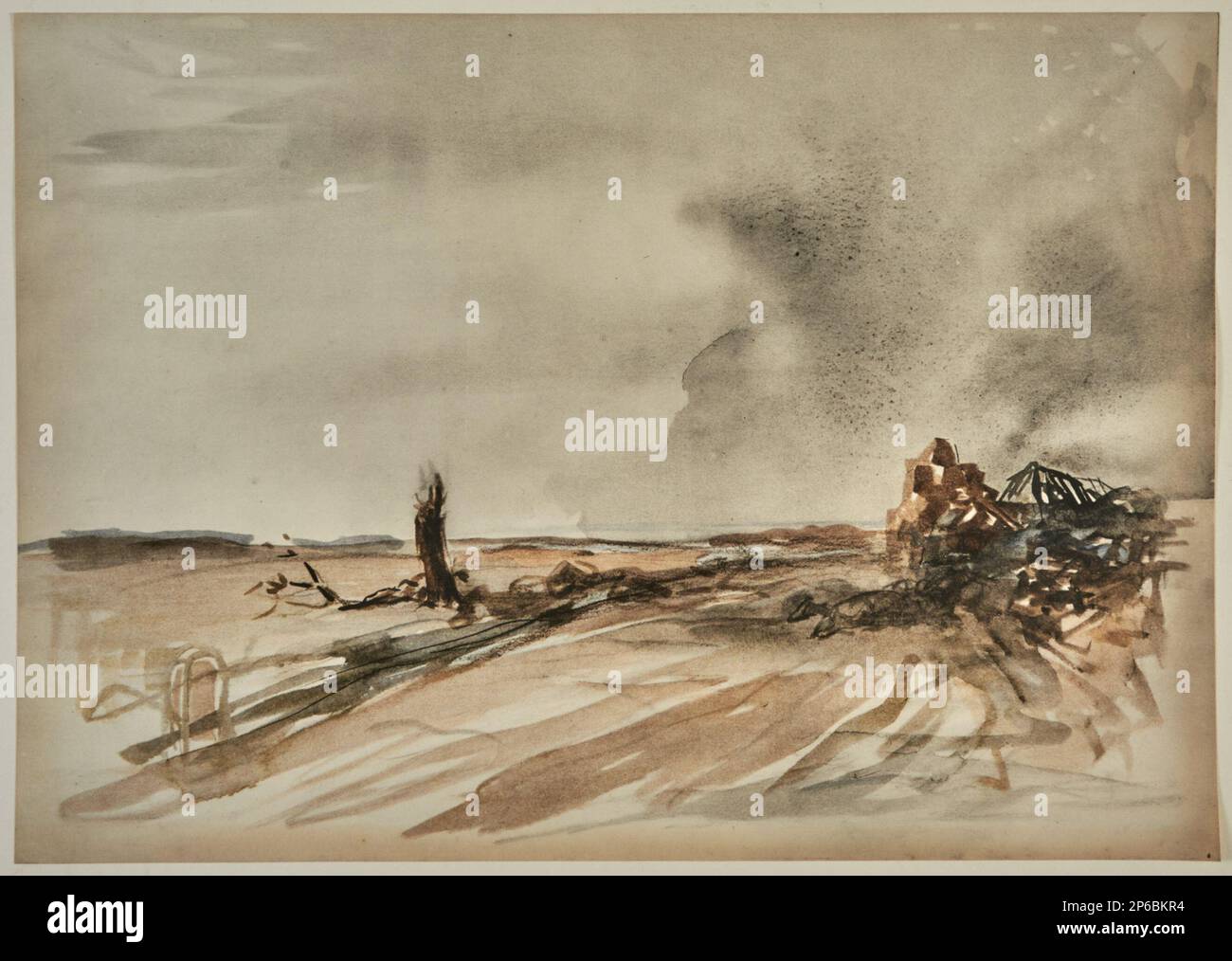 After Jean Louis Forain, Untitled Drawings of World War I: Landscape ...