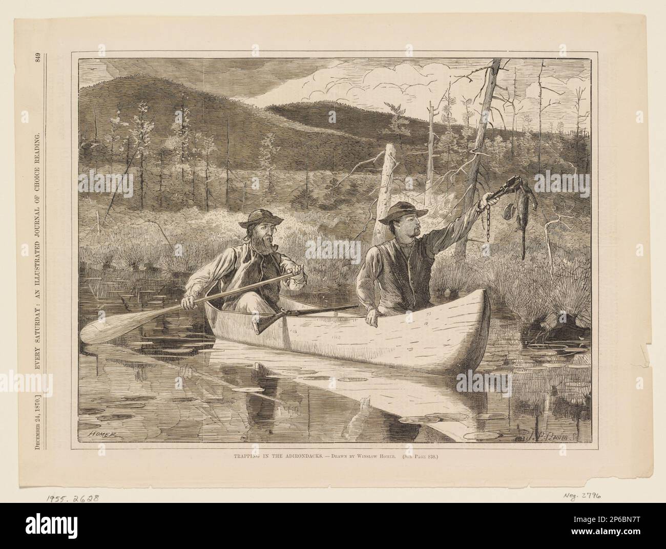 John Parker Davis, Trapping in the Adirondacks, 24 Dec. 1870, wood ...