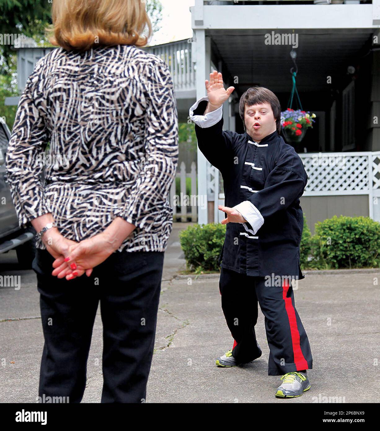 In this June 14, 2012 photo, Dustin Bean demonstrates some of his Kung ...