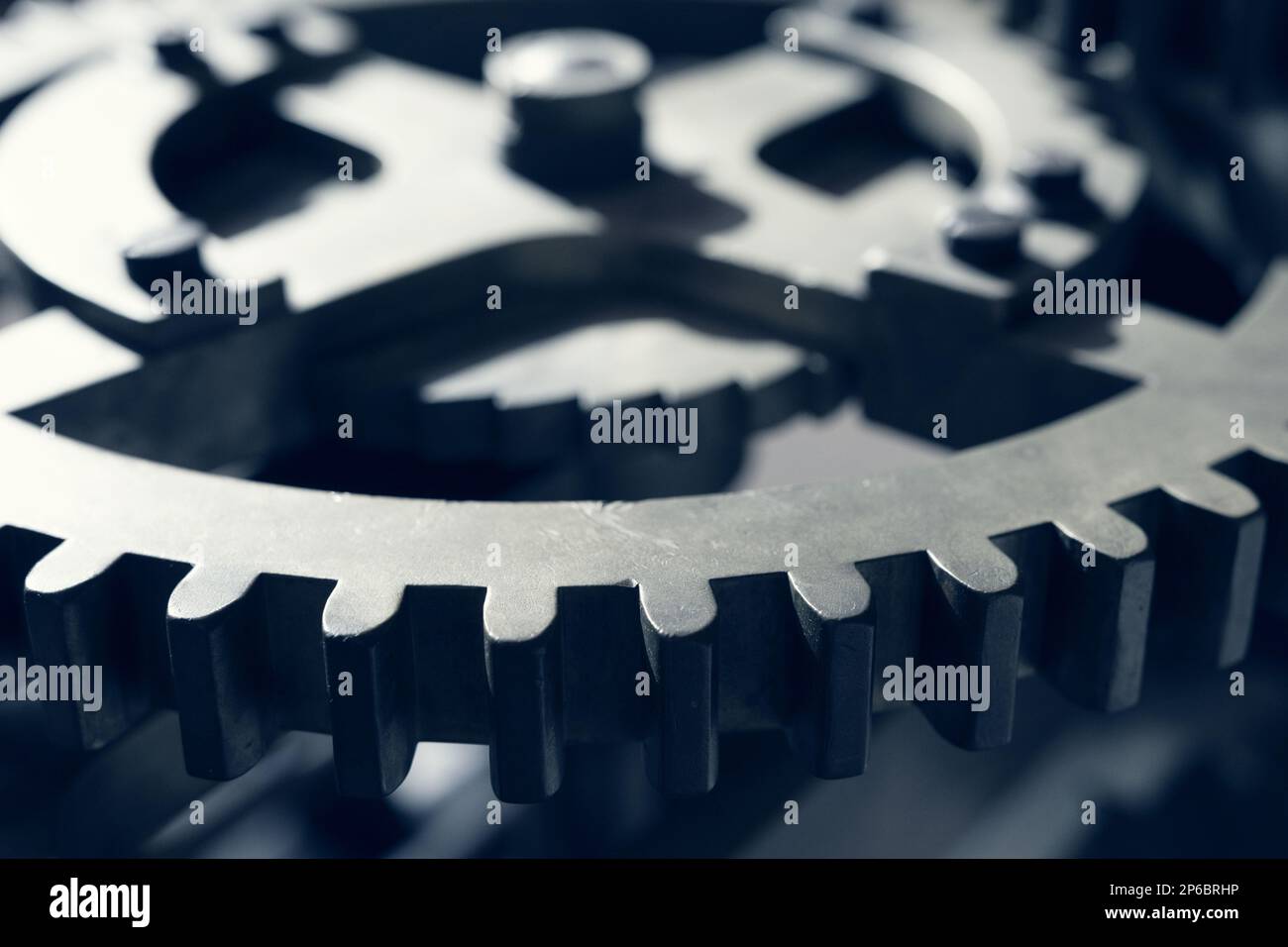 Machine Gear wheels industrial background. Selective focus Stock Photo ...