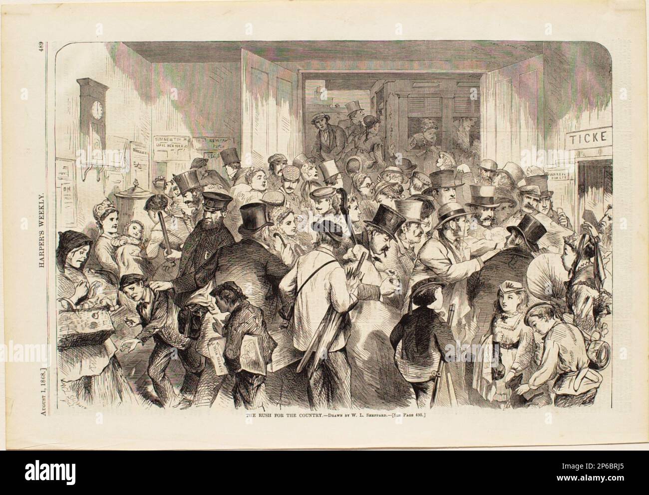 William Ludwell Sheppard, The Rush for the Country, 1868, wood ...