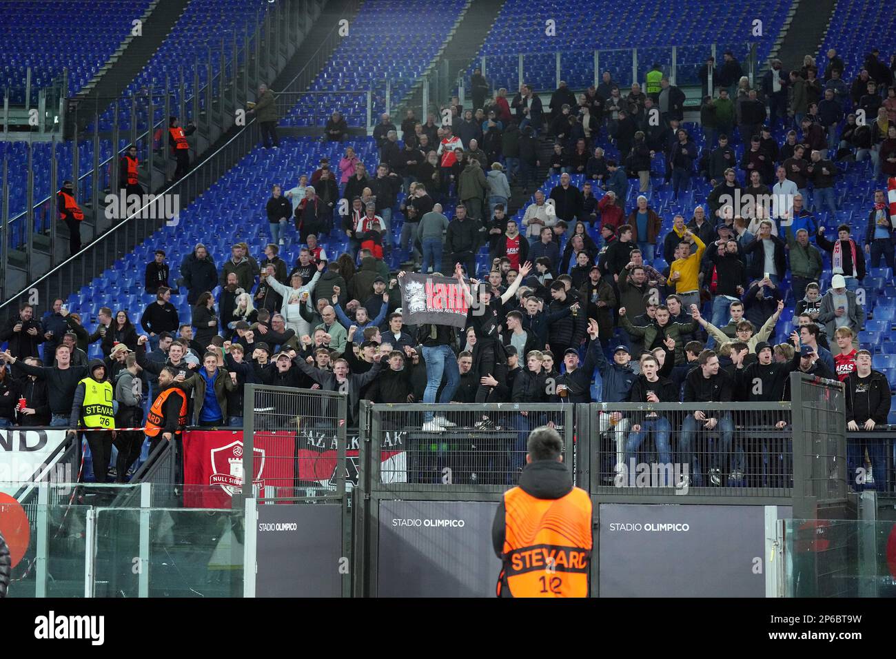 ROME - AZ supporters during the UEFA Conference league round of 16 ...