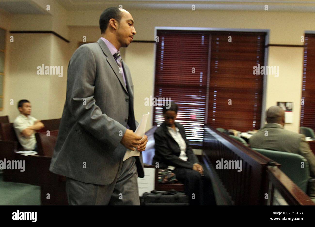 Florida A&M drum major Shawn Turner, right, appears in court at an ...