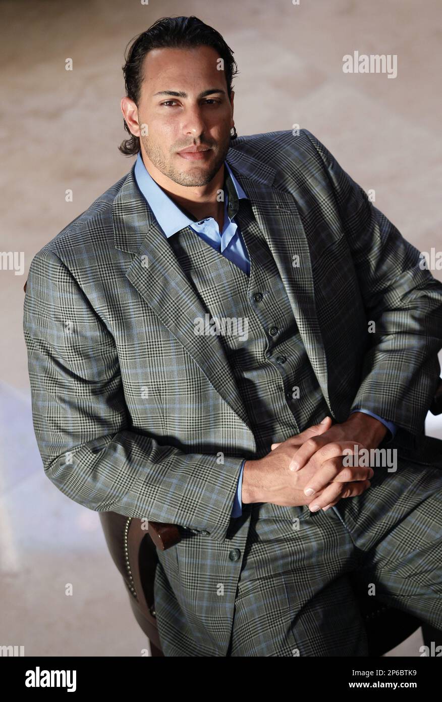 Washington Nationals Michael Morse poses for a portrait at his home on ...