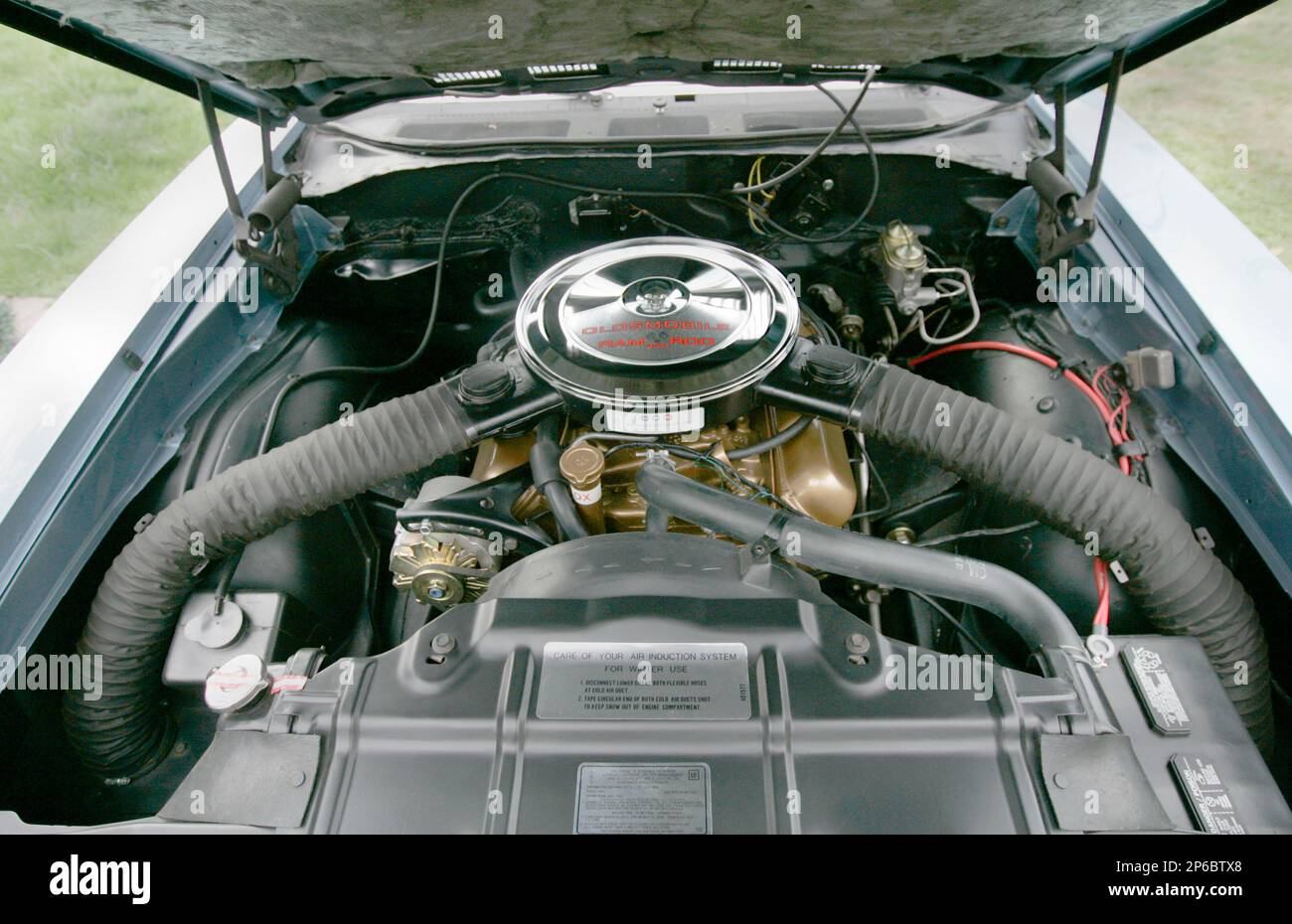 FILE- This Sept. 16, 2008 file photo shows the engine compartment of ...