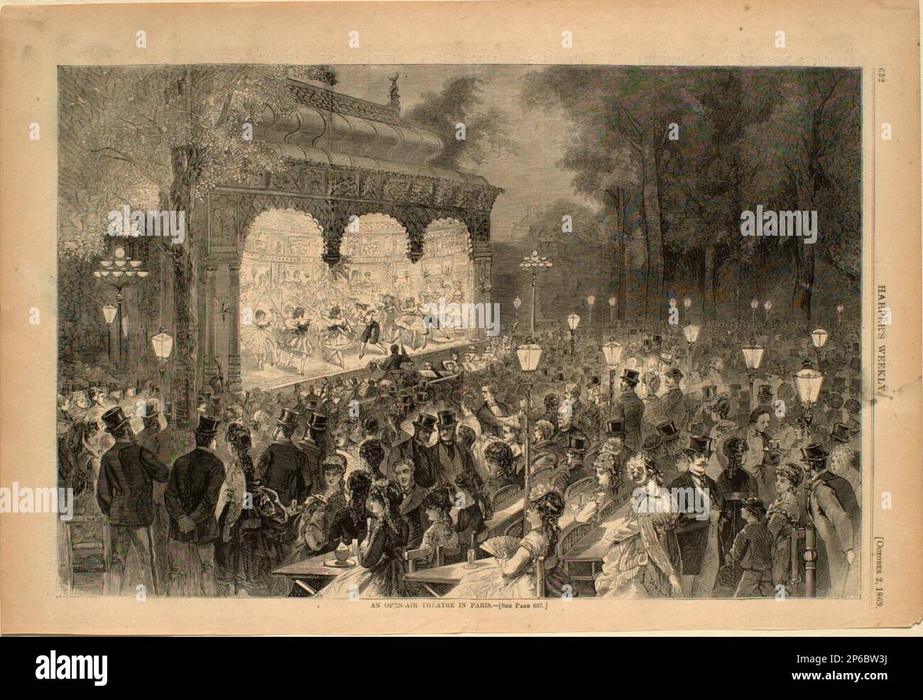 Unknown, An Open-Air Theatre in Paris, 1869, wood engraving on paper ...