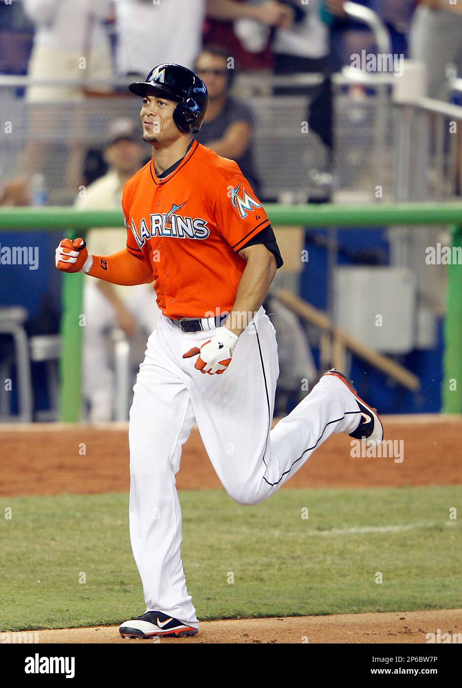 Miami Marlins Giancarlo Stanton during a game against the Washington ...
