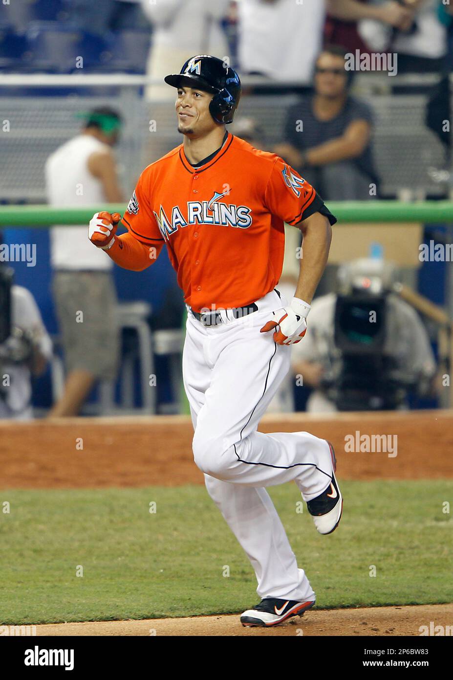 Miami Marlins Giancarlo Stanton during a game against the Washington ...