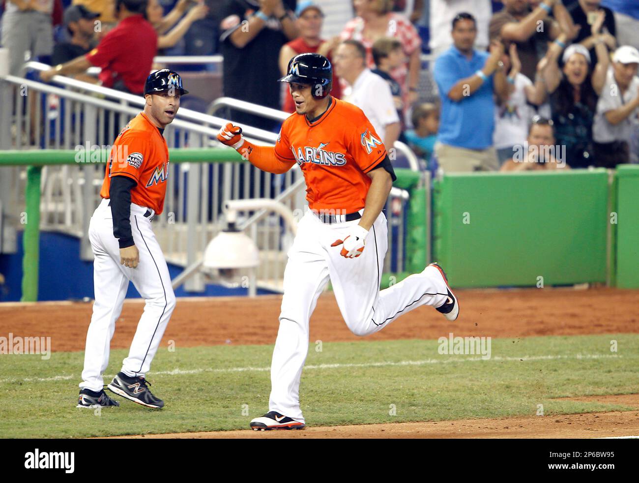 Miami Marlins Giancarlo Stanton during a game against the Washington ...