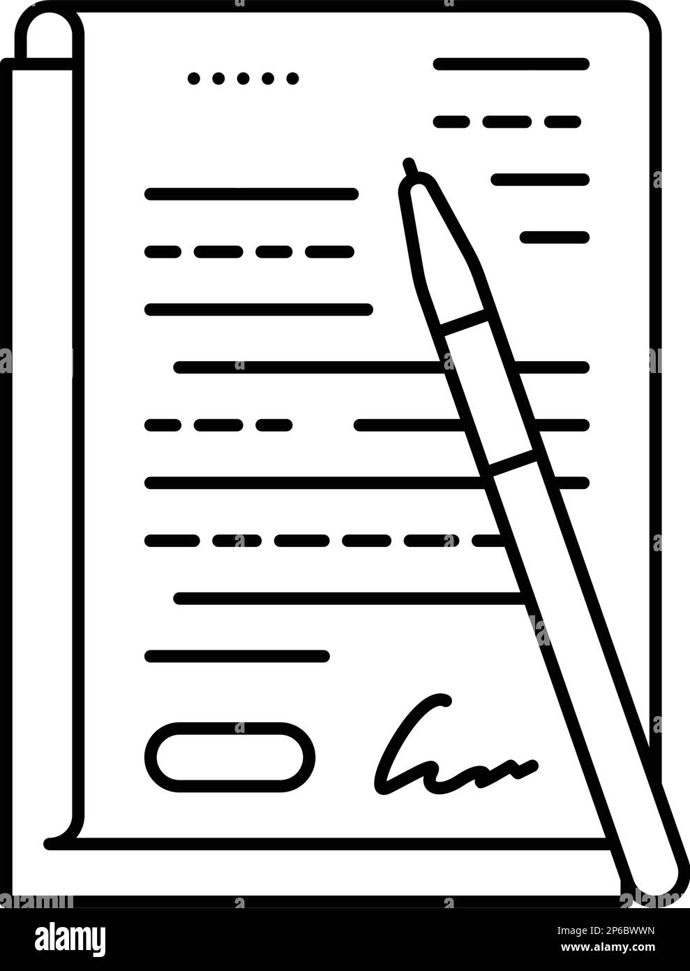 contract document paper line icon vector illustration Stock Vector ...