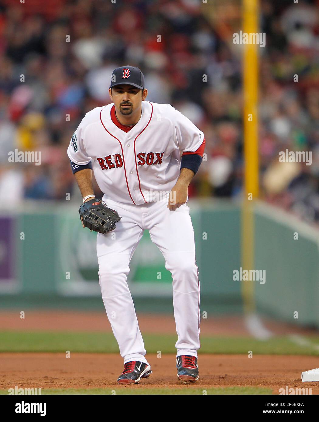 Boston Red Sox Adrian Gonzalez in a game against the Cleveland Indians ...