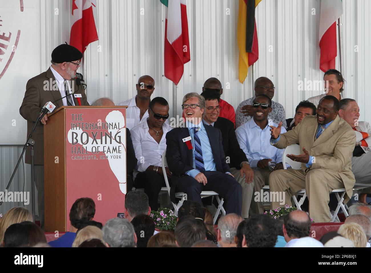 Inductee Michael Katz gives his induction speech during the 23rd Annual ...