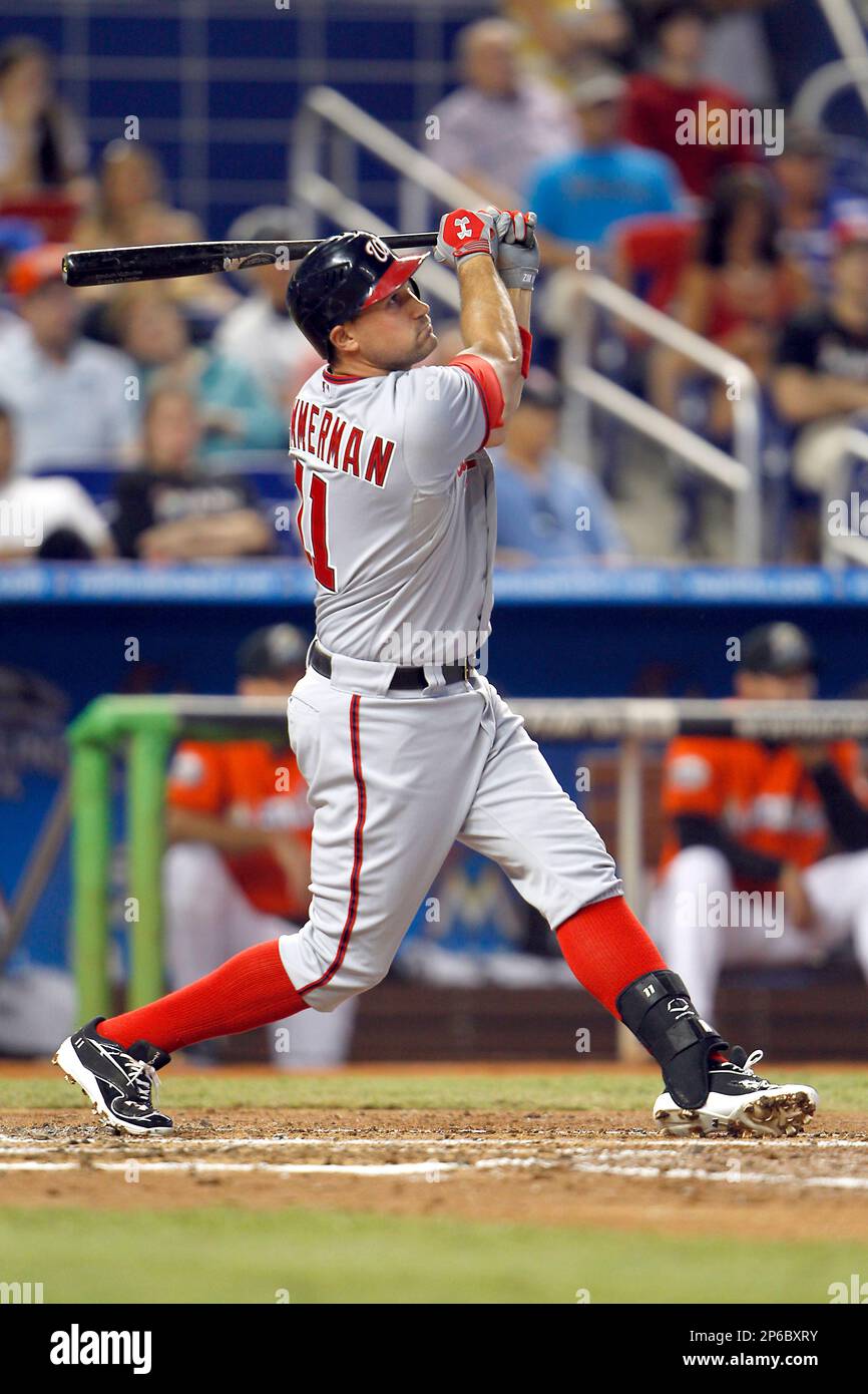 Washington Nationals Ryan Zimmerman during a game against the Miami ...