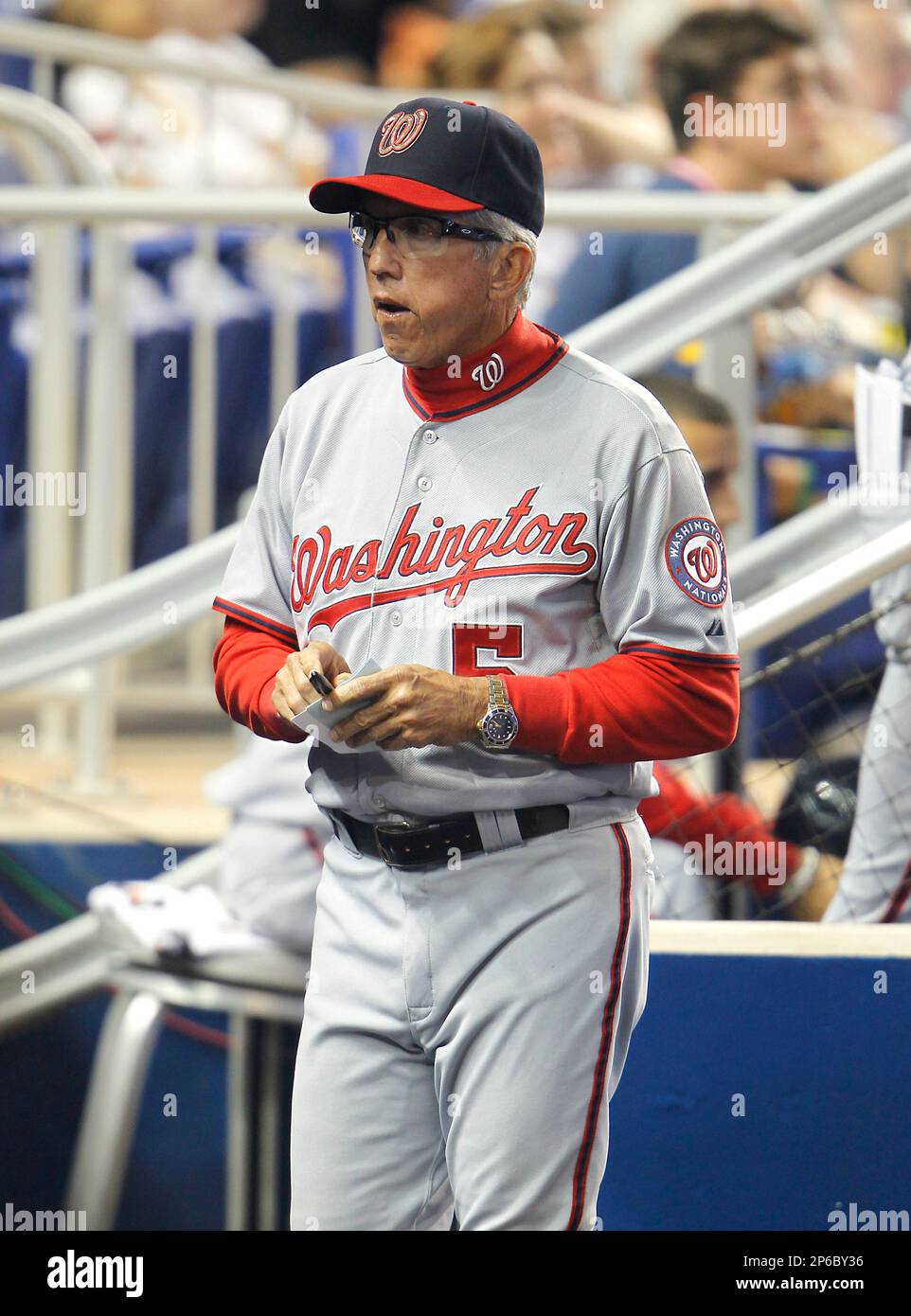 Washington Nationals Manager Davey Johnson during a game against the ...