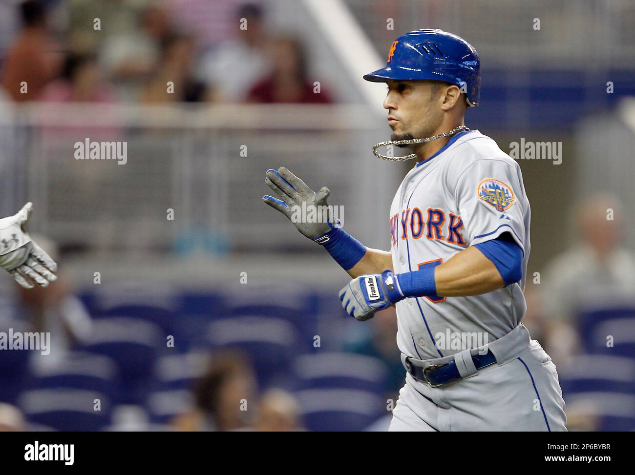 New York Mets Andres Torres during a game against the Miami Marlins in ...