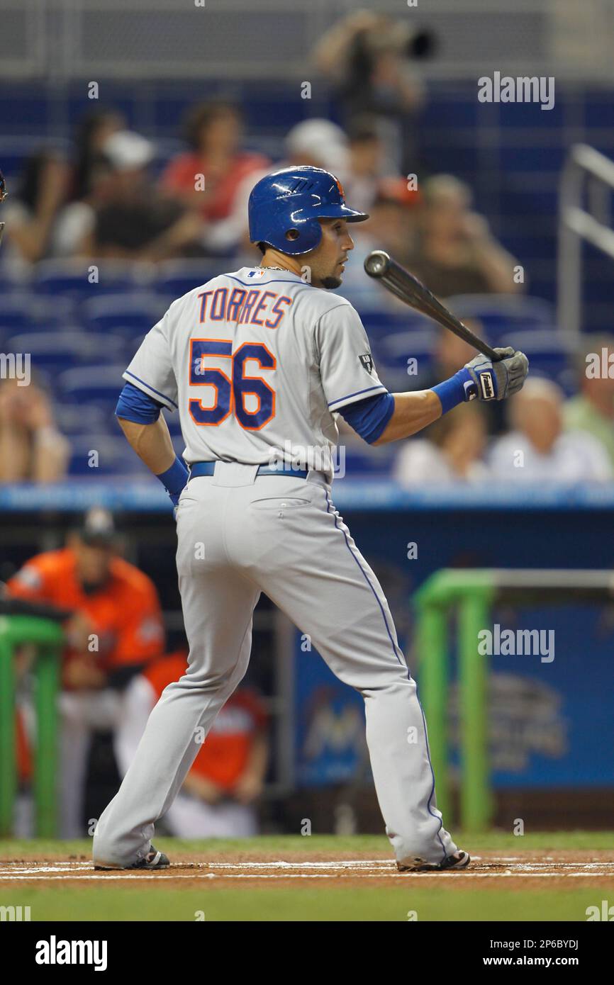 New York Mets Andres Torres during a game against the Miami Marlins in ...
