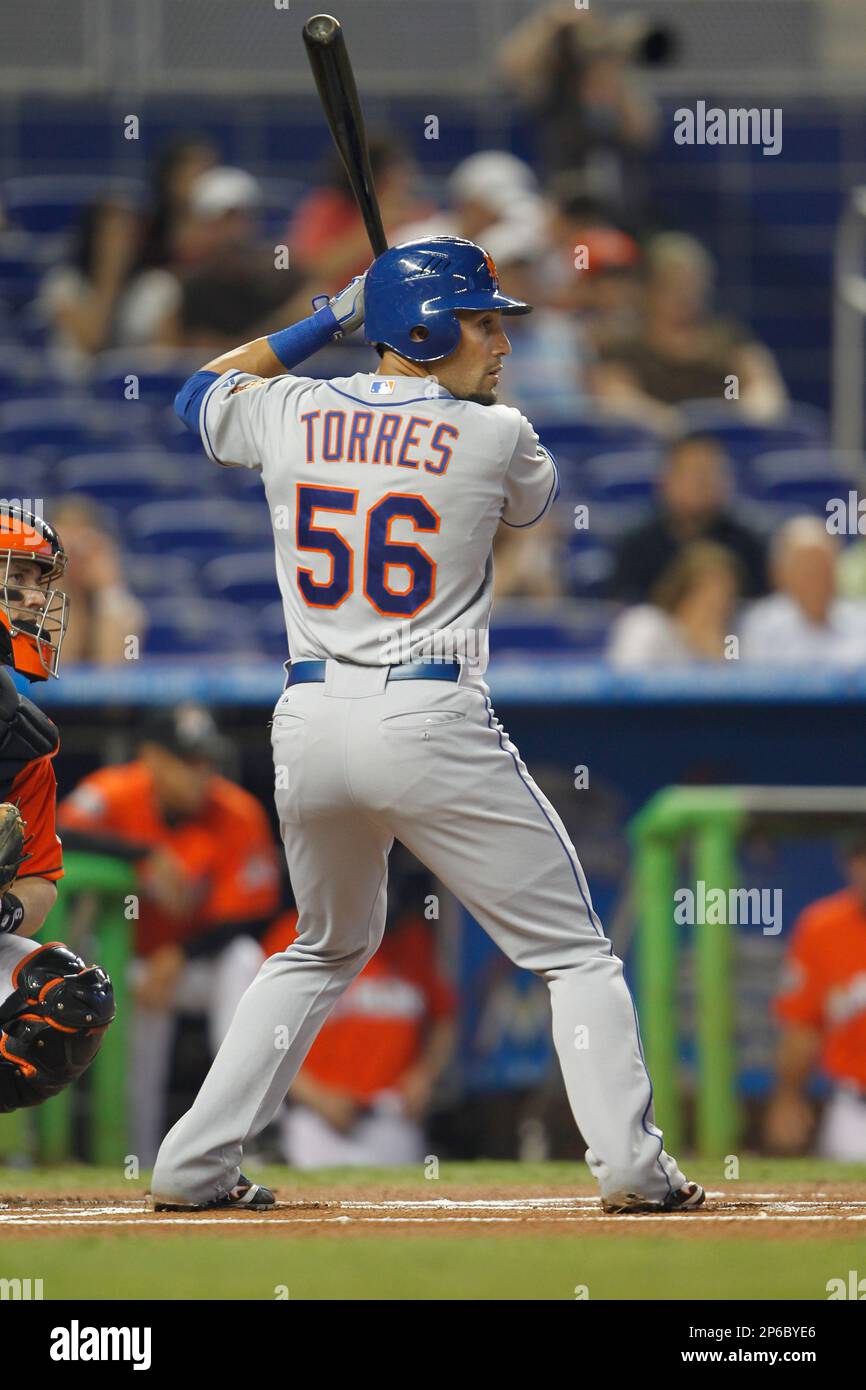 New York Mets Andres Torres during a game against the Miami Marlins in ...
