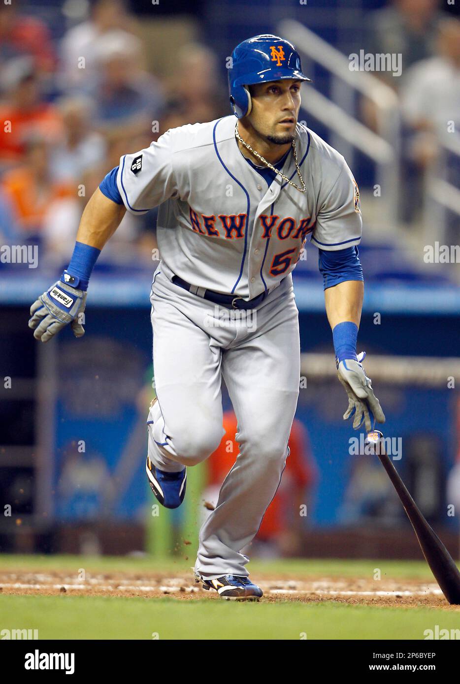 New York Mets Andres Torres during a game against the Miami Marlins in ...