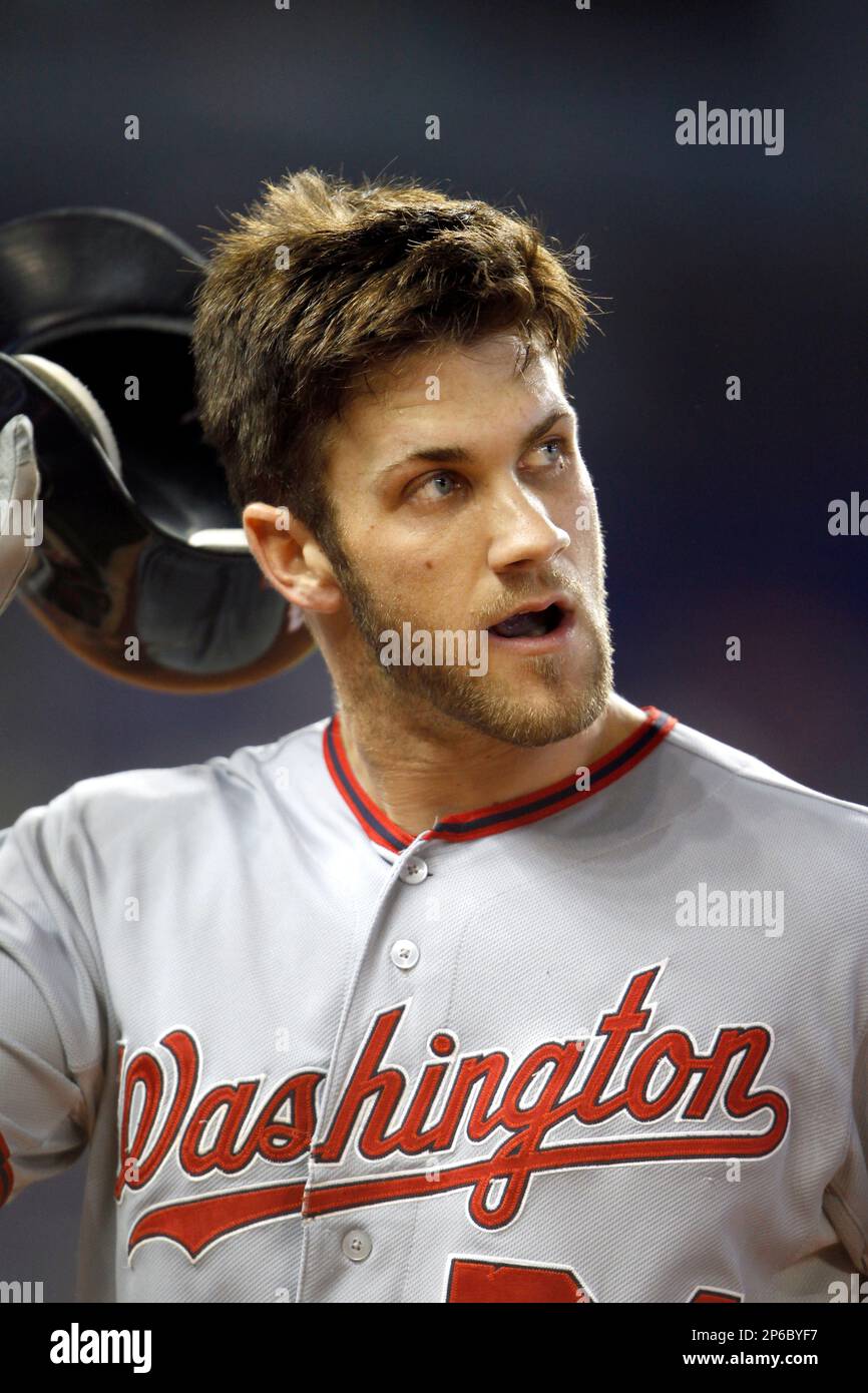 Washington Nationals Bryce Harper during a game against the Miami ...