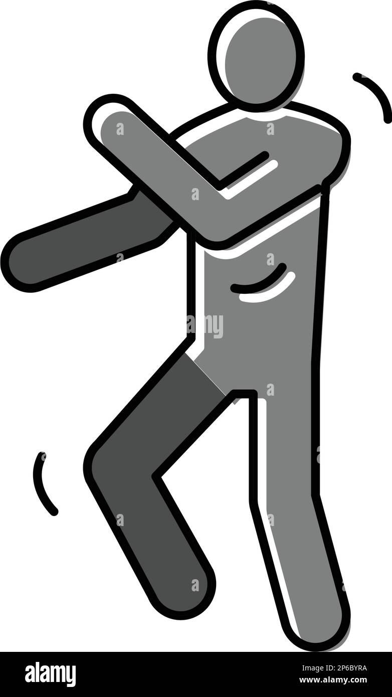 dance man silhouette color icon vector illustration Stock Vector Image ...