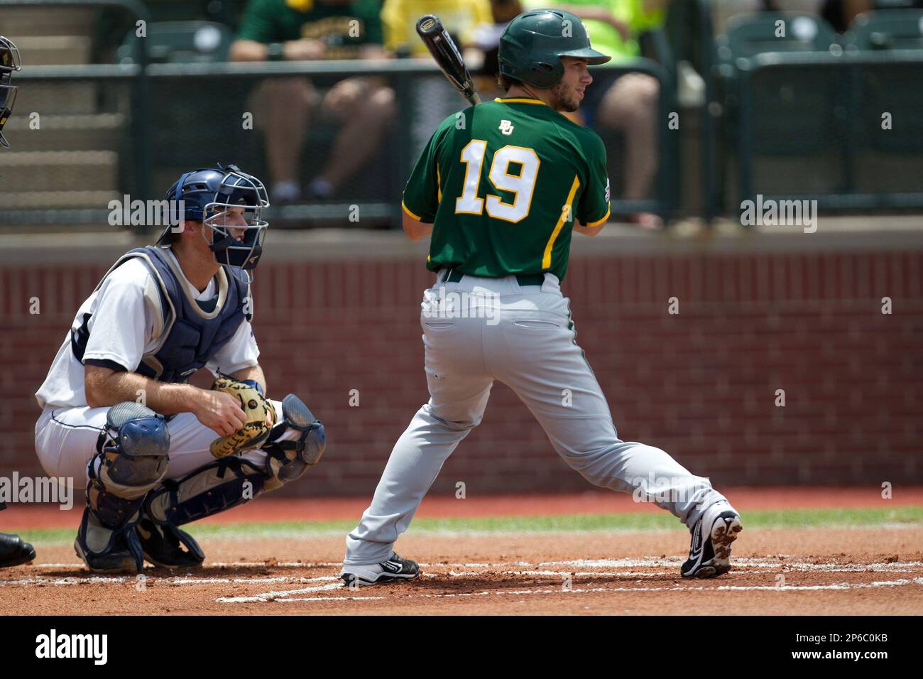 Baylor Bears outfielder Logan Vick #19 at bat during the NCAA Regional ...