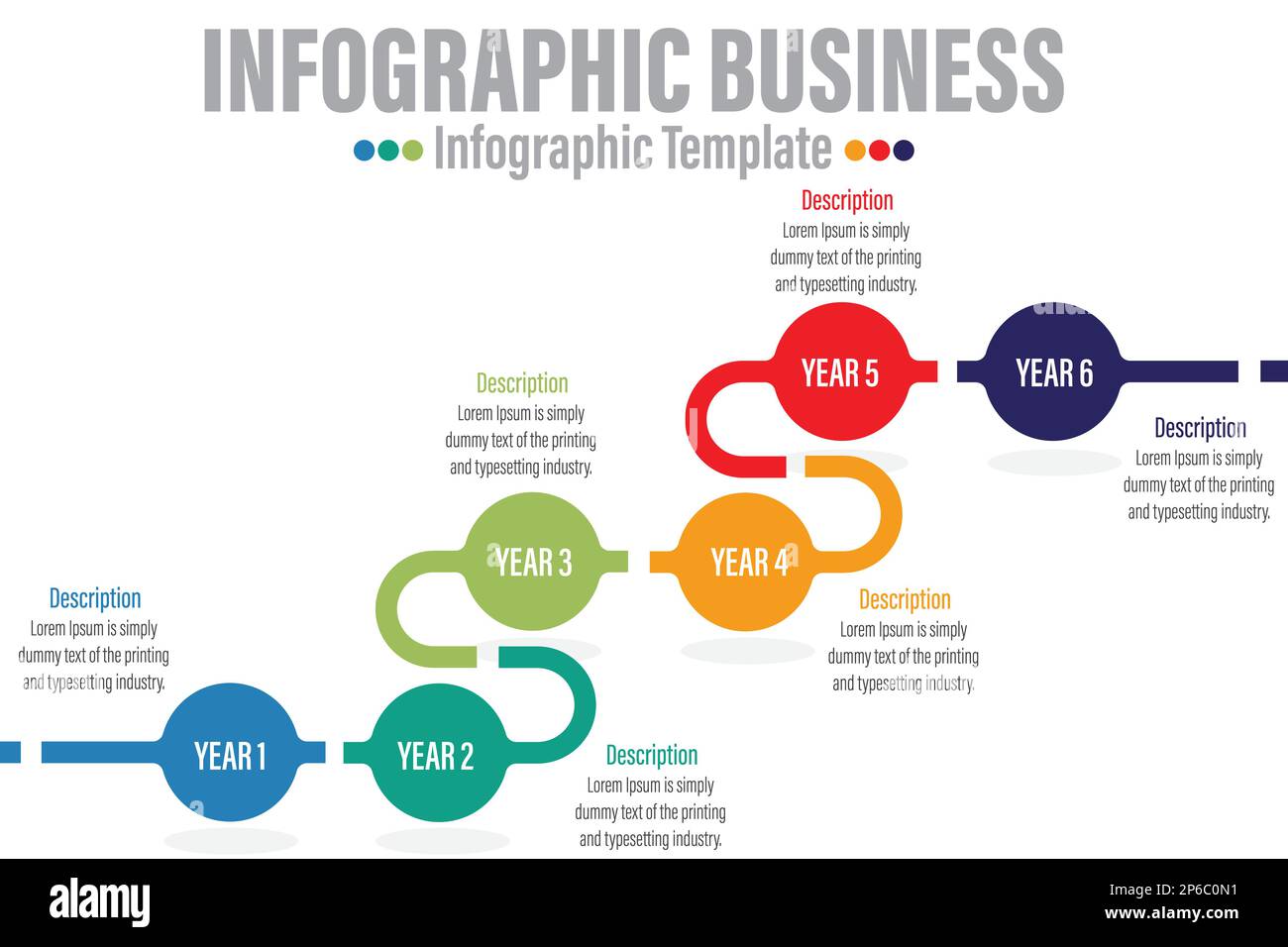 6Project 6Months 6YearModern Timeline diagram with progress circle ...