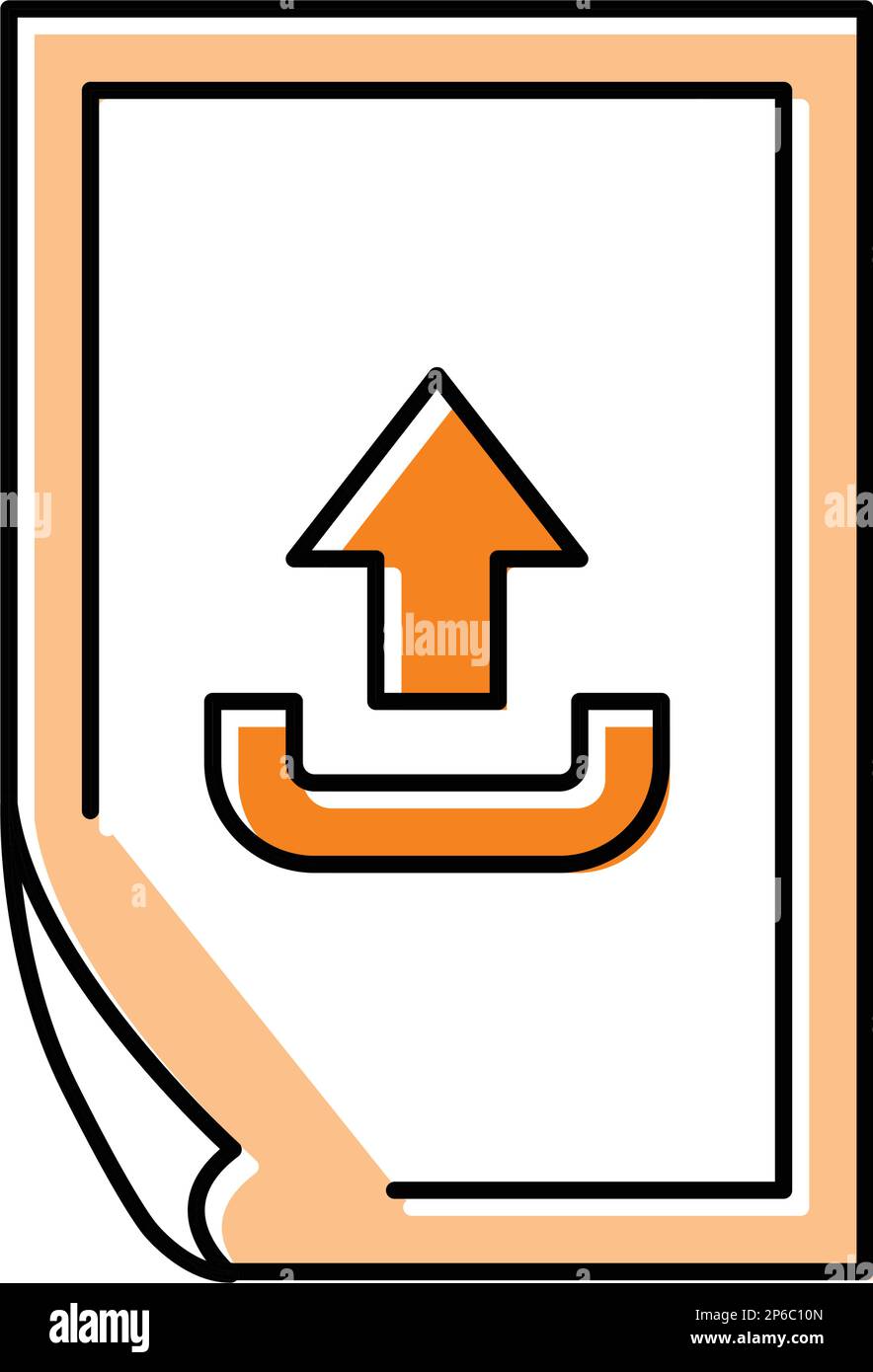 upload paper document color icon vector illustration Stock Vector Image ...