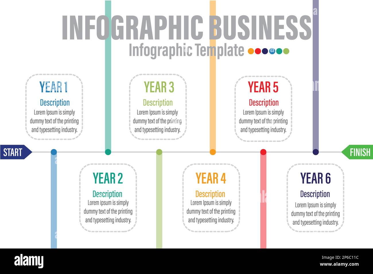 6Project 6Months 6YearModern Timeline diagram with progress circle ...