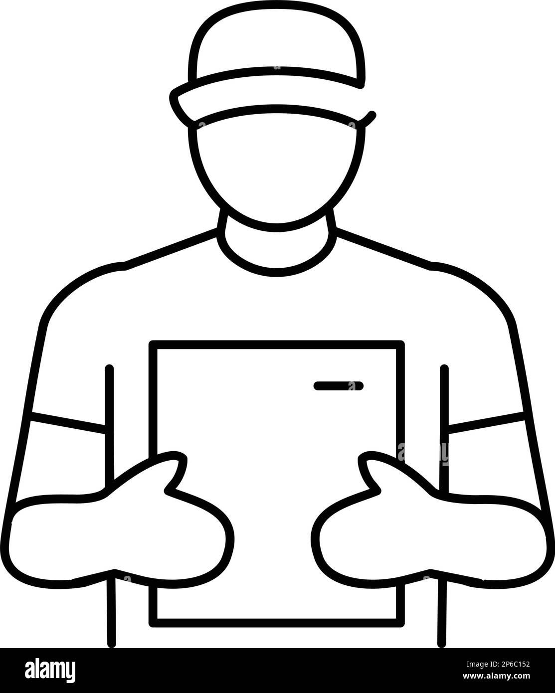 delivery courier line icon vector illustration Stock Vector Image & Art ...