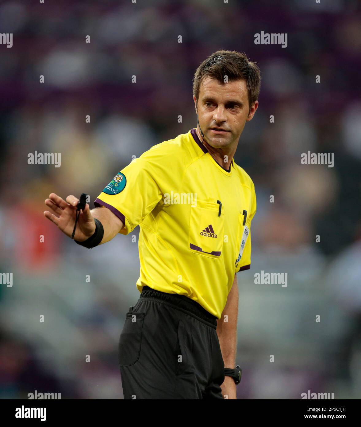 Referee Nicola Rizzoli in action..Euro 2012 France v England, Donetsk ...