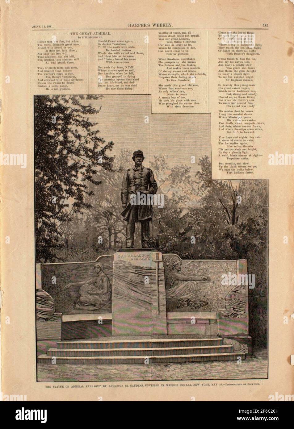 Rockwood, The Statue of Admiral Farragut, by Augustus St. Gaudens ...