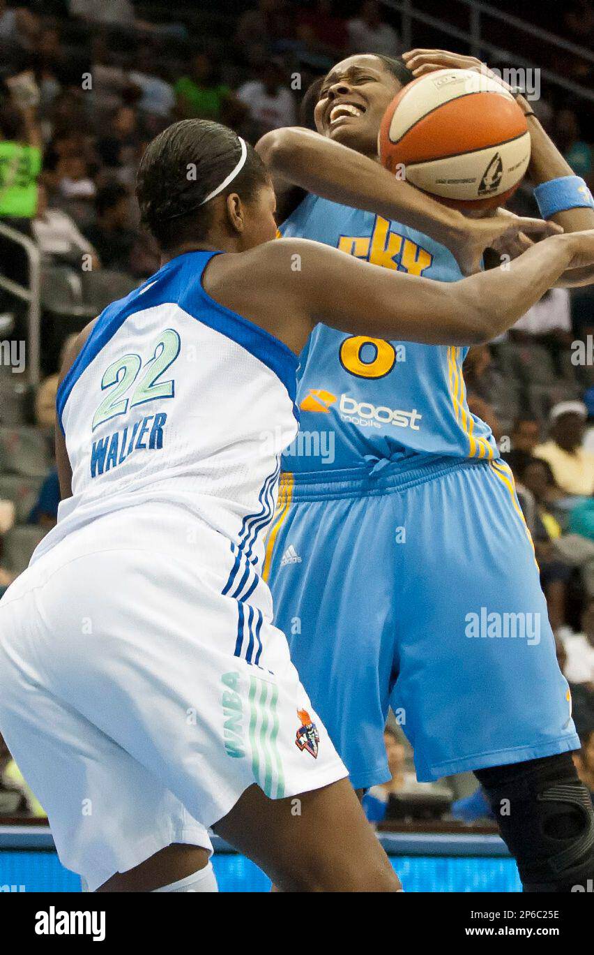 June 10, 2012: Chicago Sky forward Swin Cash (8) and New York Liberty ...