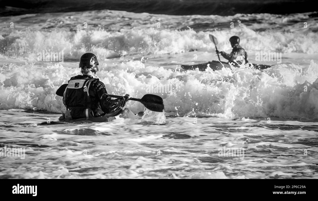 Surf canoe Black and White Stock Photos & Images - Alamy