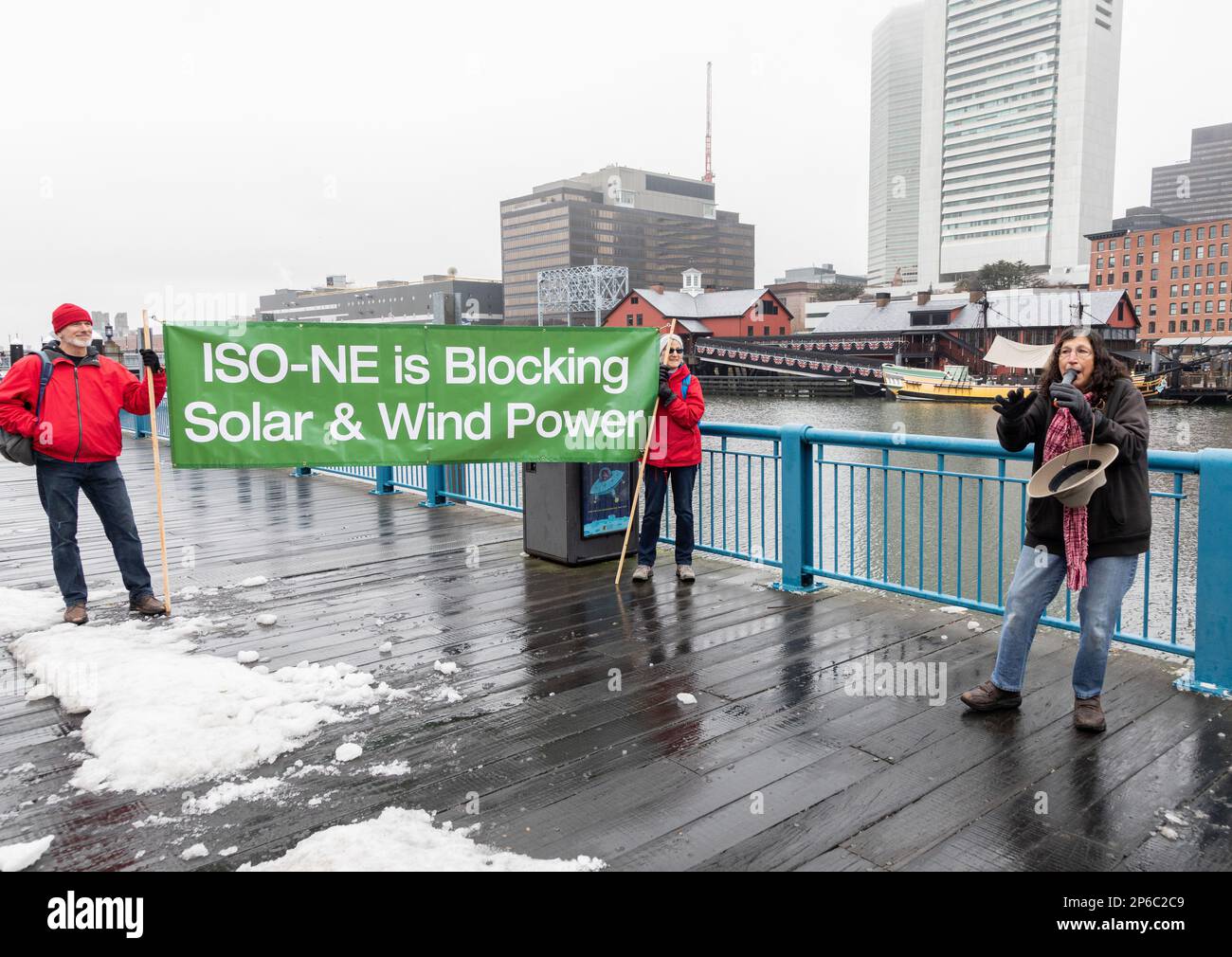 March 2, 2023. Boston, MA. Climate activists held a Boston Fee Party ...