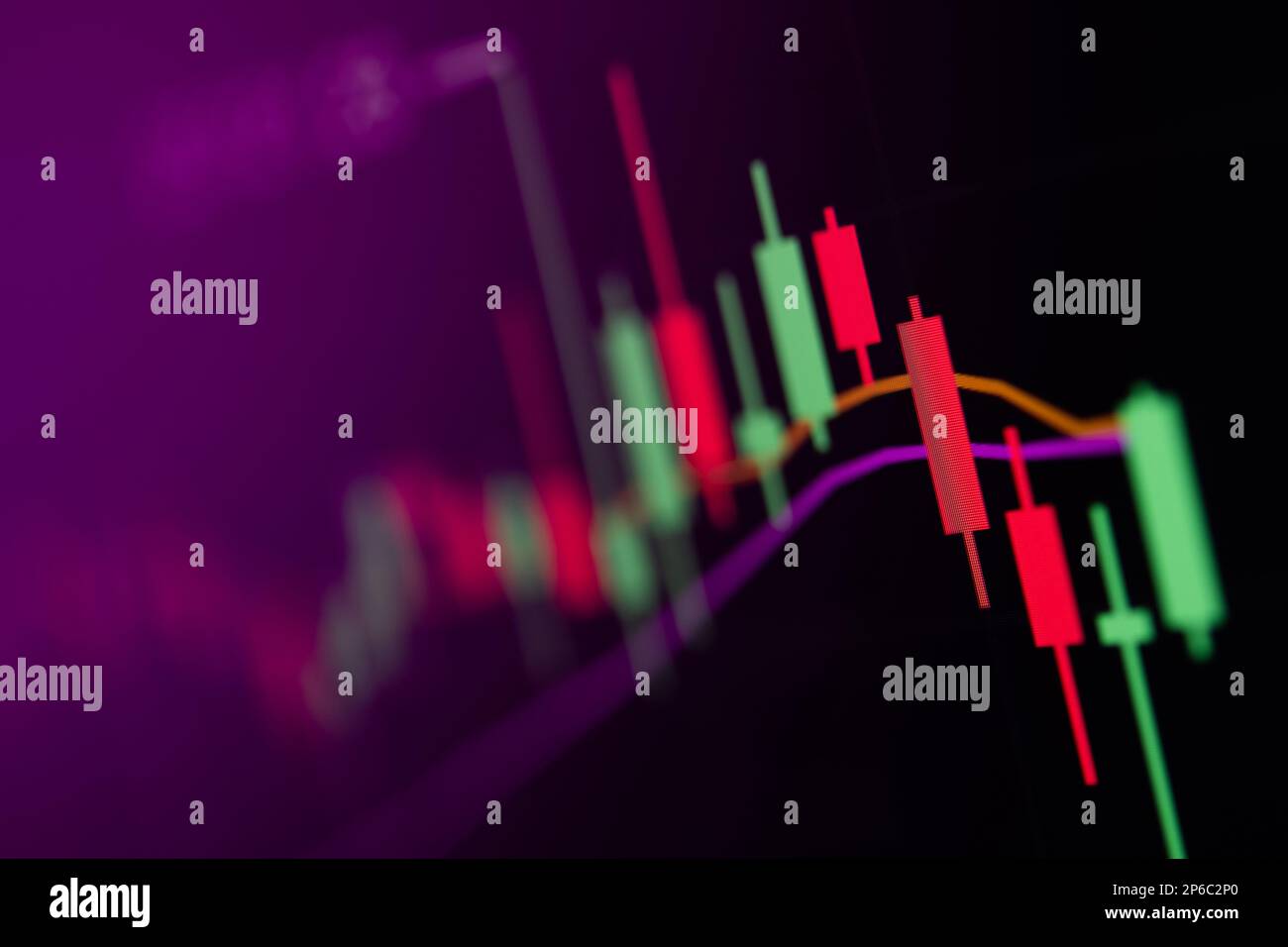 Trading Marketplace Chart Candles Display Close Up. Investing Concept ...