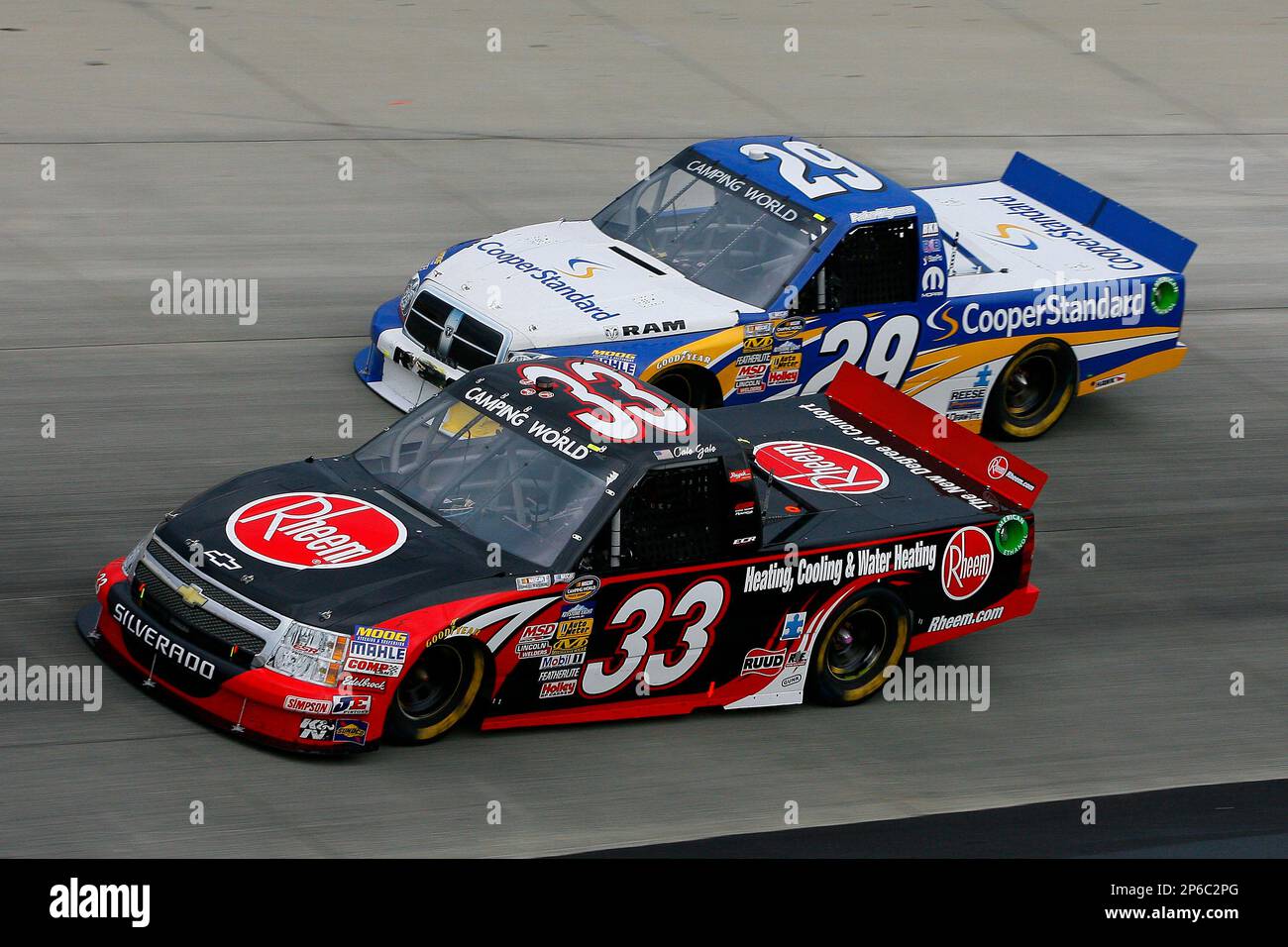 Cale Gale (33) and Parker Kligerman (29) during the NASCAR Camping ...