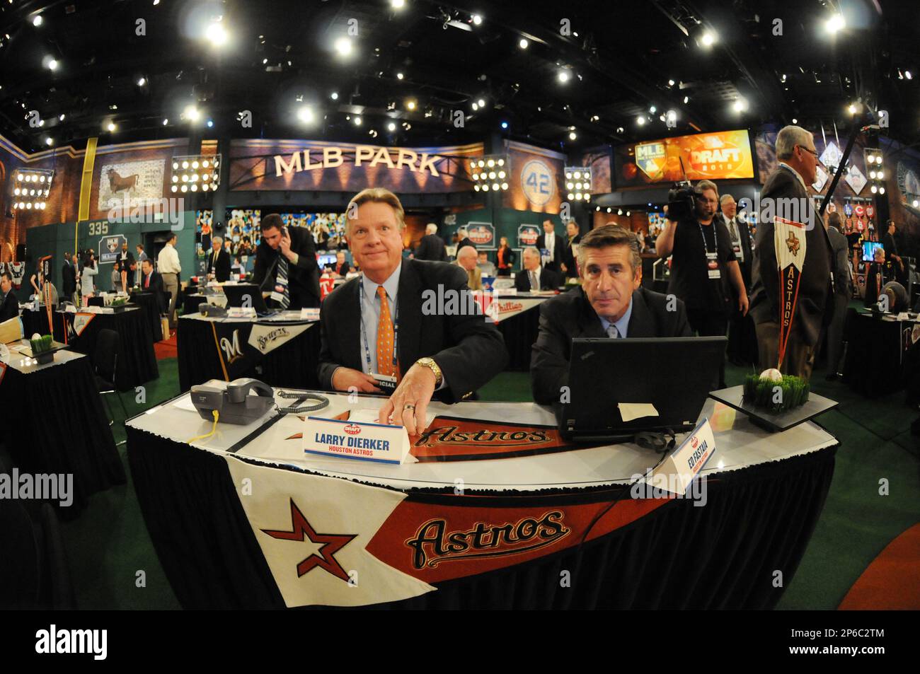 Houston Astros table with representatives Larry Dierker and Ed Fastaia ...