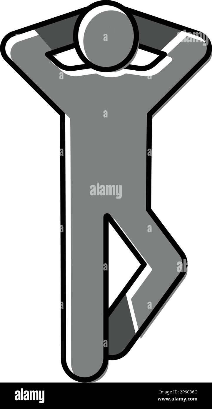 relax man silhouette color icon vector illustration Stock Vector Image ...