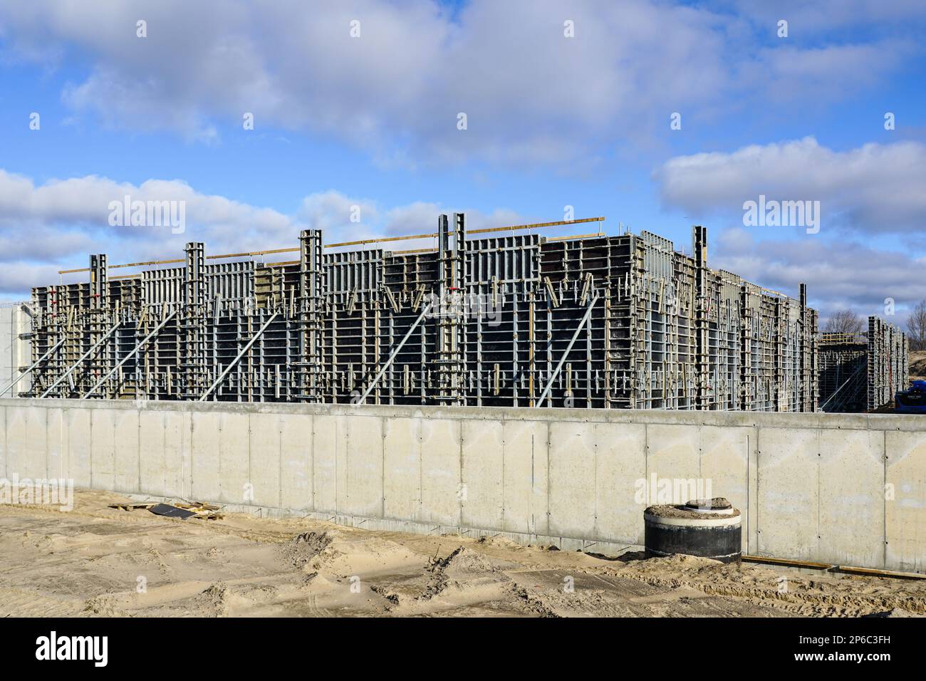 Construction site of a huge reservoir for the drinking water export ...