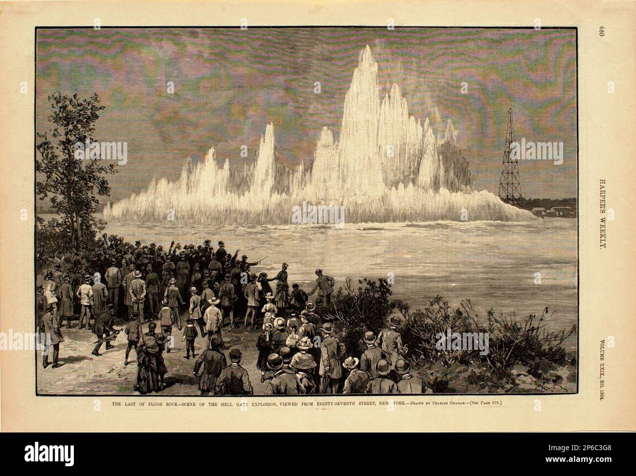 Charles Graham, The Last of Flood Rock—Scene of the Hell Gate Explosion ...