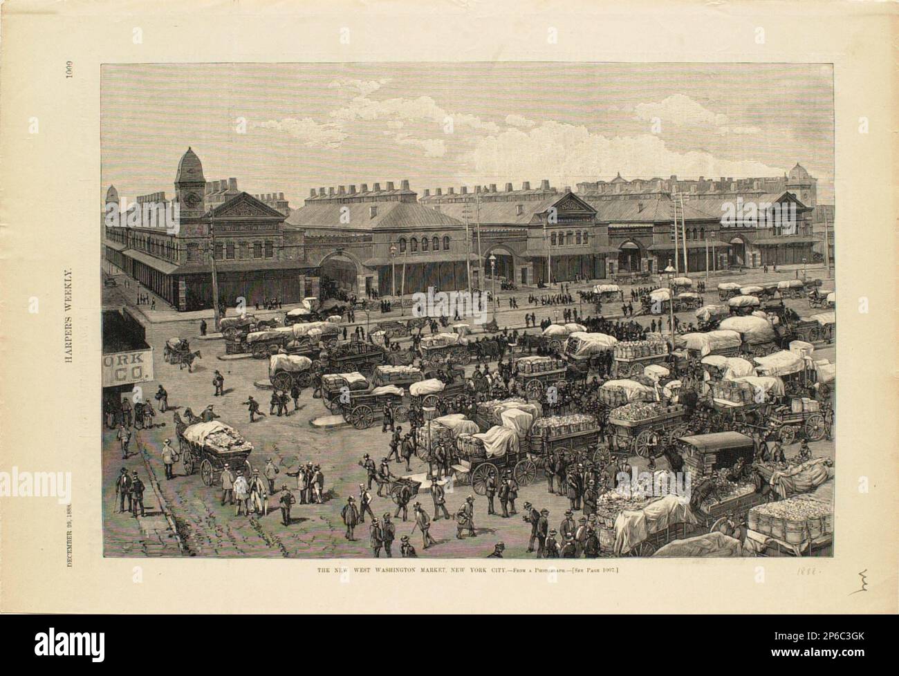 Unknown, The New West Washington Market, New York City, 1888, wood ...