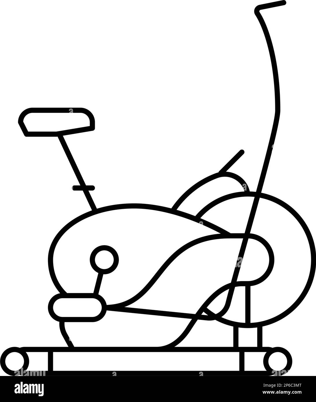 rowing machine fitness sport line icon vector illustration Stock Vector ...