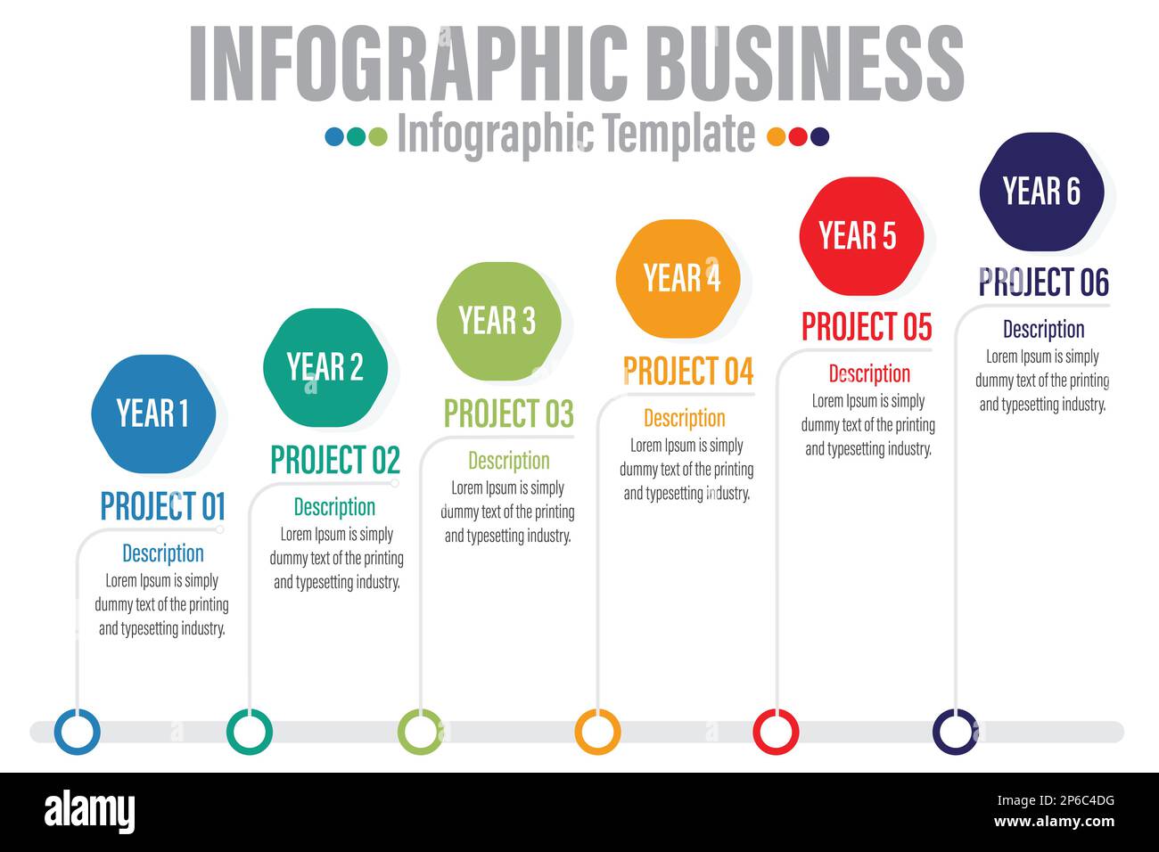 6Project 6Months 6YearModern Timeline diagram with progress circle ...